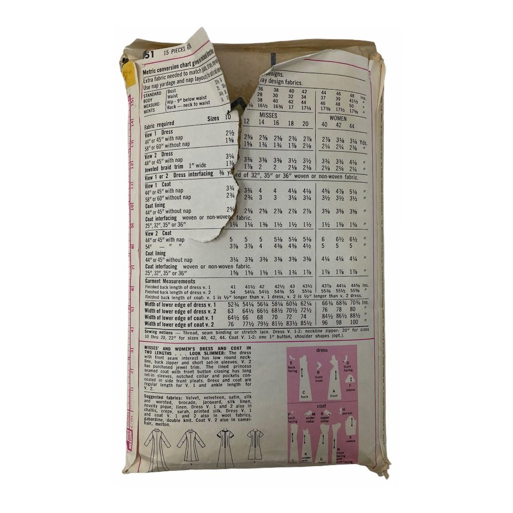 Simplicity 5351 Vintage 1972 Sewing Pattern - Gem